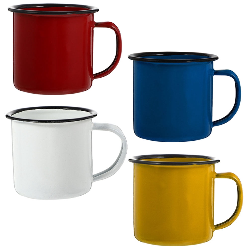 4 Pcs Retro Drinking Cup Tea Cup Water Glasses Enamel Mugs Coffe Cups ...