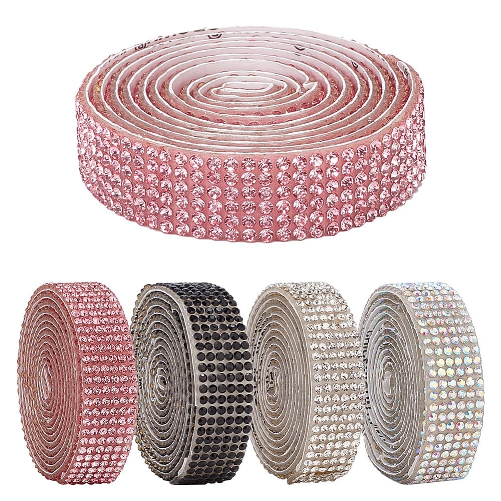4 Pcs Rhinestone Ribbon 4 Colors Self Adhesive Resin Rhinestone Tape ...