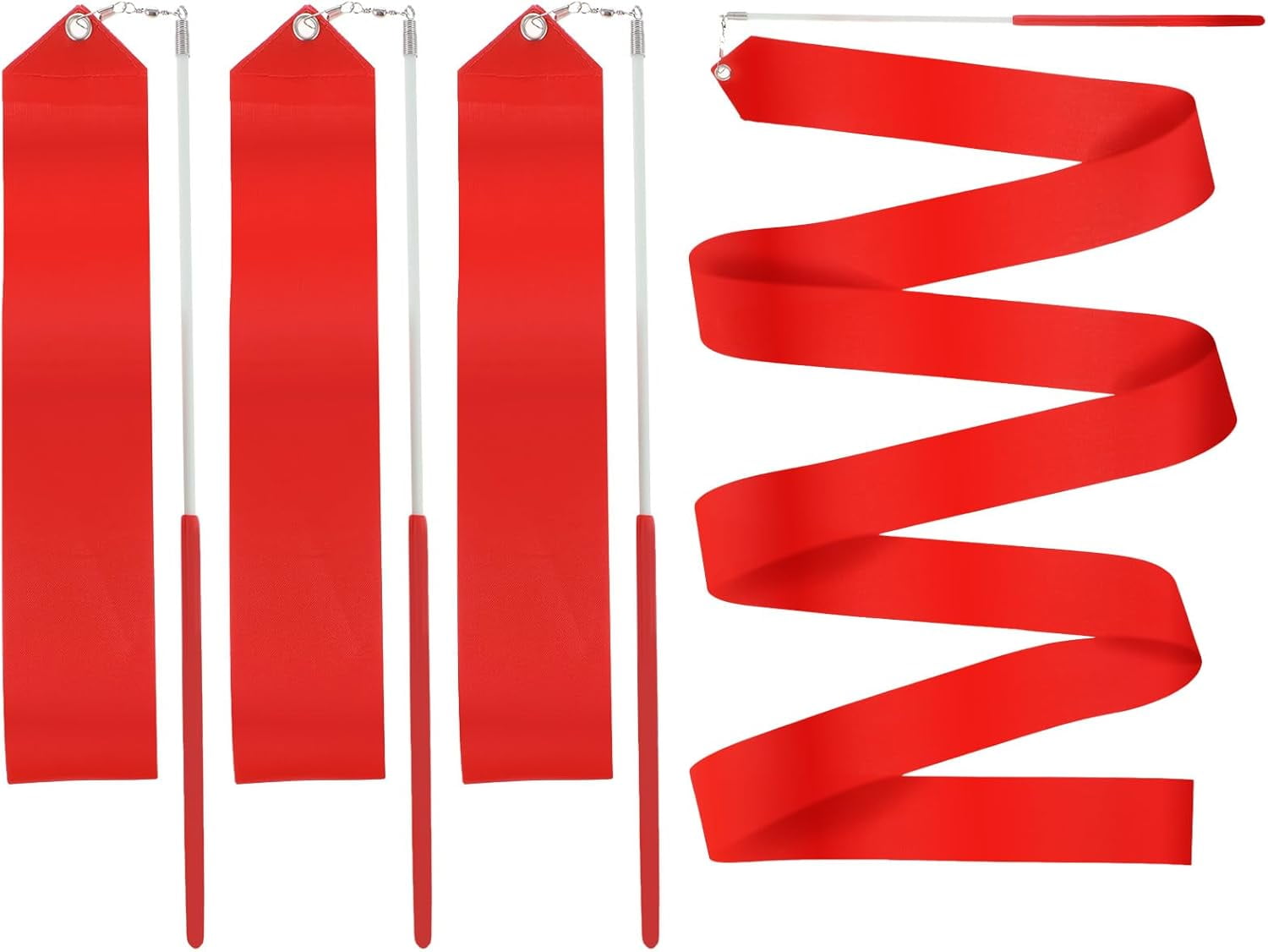 4 Pcs Rhythmic Dance Ribbons Gymnastics Ribbons with Dancer Wand ...