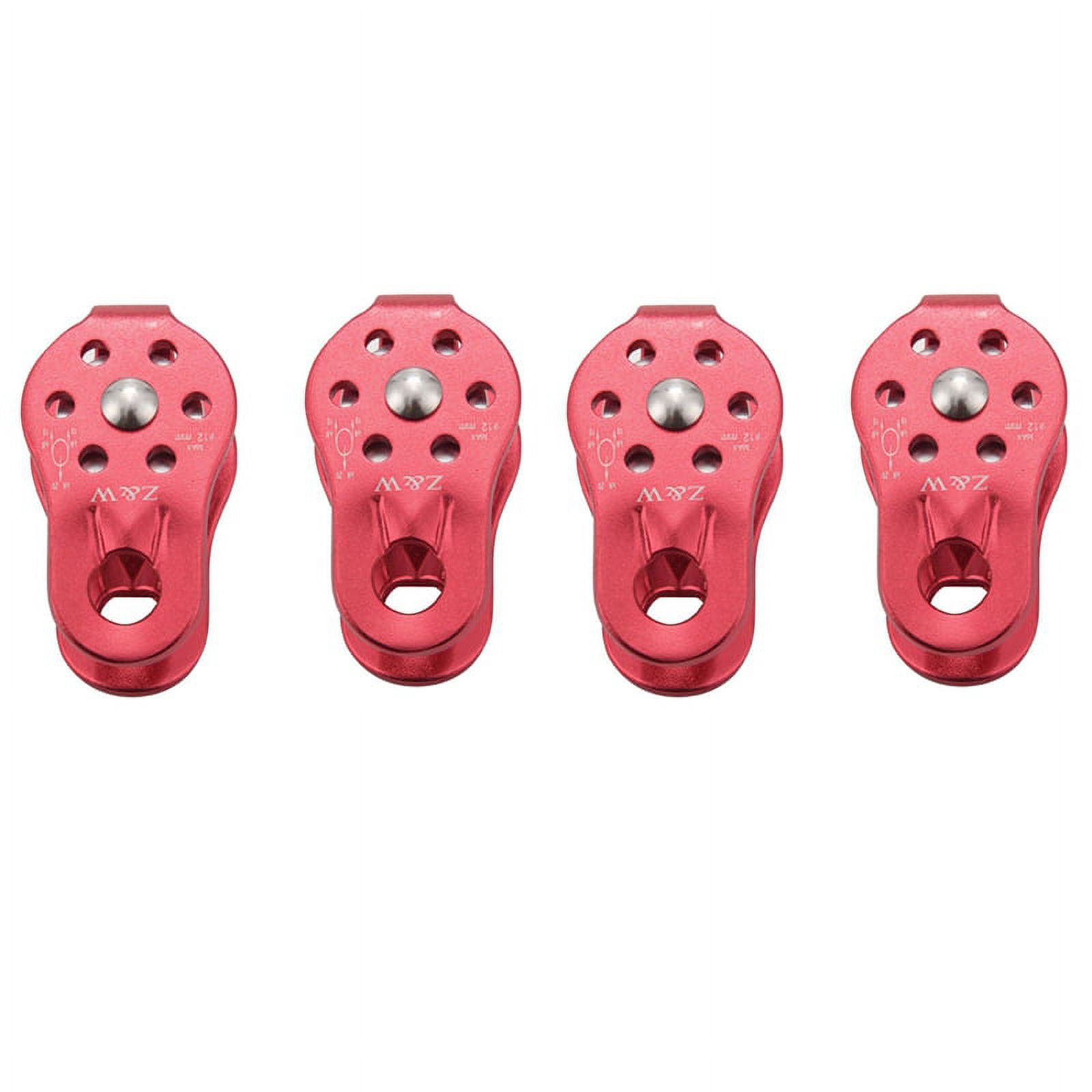 4 Pcs Rock Pulley Rope Tree Climbing Climber Arborist Fixed Pulley Red ...