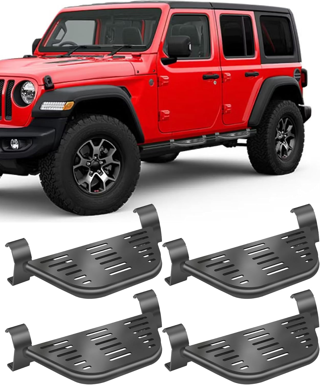 4 Pcs Rock Rails Side Steps Running Boards with OEM Rock Rails Fit for ...