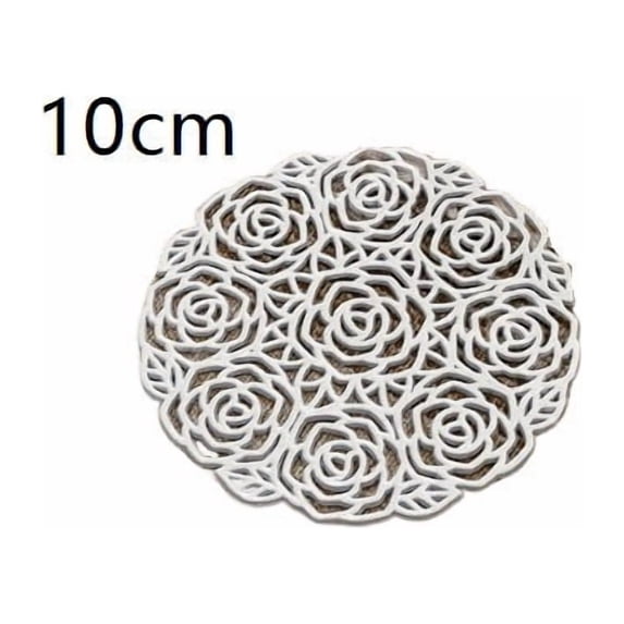 4 Pcs Rose Garden Coasters - Nordic Style Insulation Mats with Hollow ...