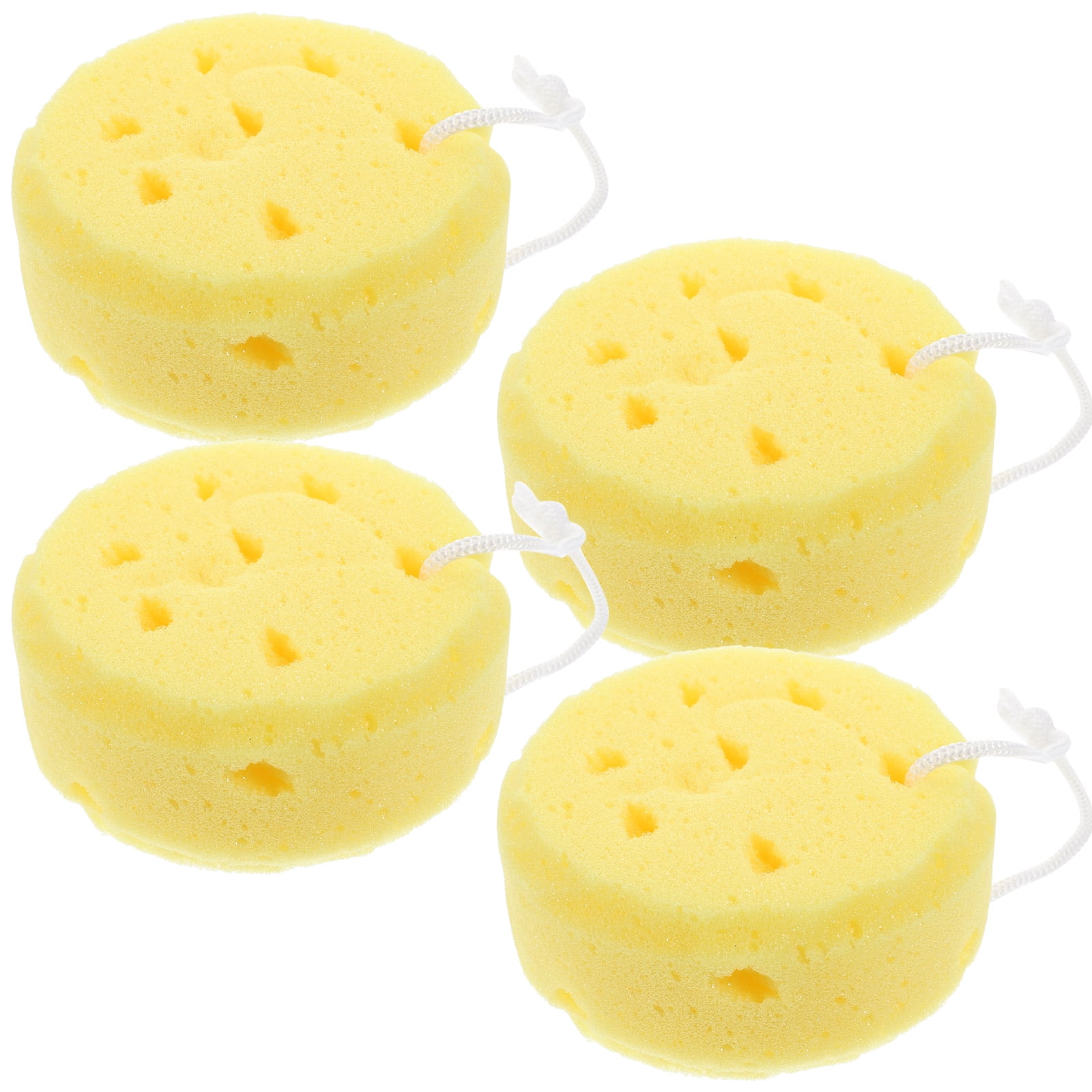 4 Pcs Round Bath Sponge Bathing Extra Large Foam Scrubber Cleaning ...