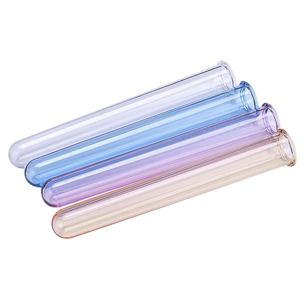 4 Pcs Round Bottom Test Tube Cocktail Accessories Plastic Tubes Lab for ...