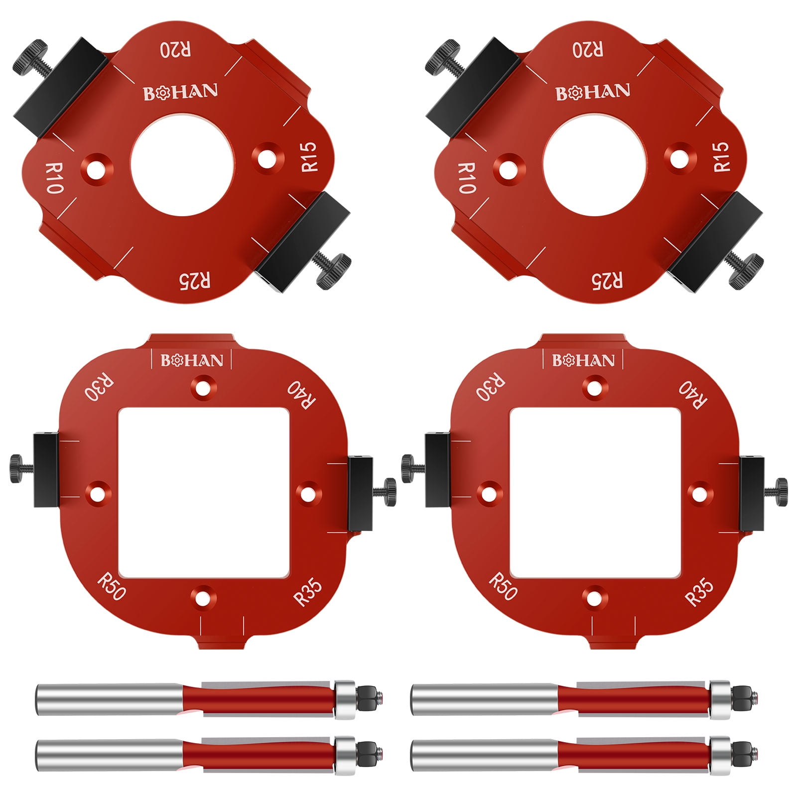 4 Pcs Round Corner Radius Template Aluminum Alloy Radius Jig Router ...