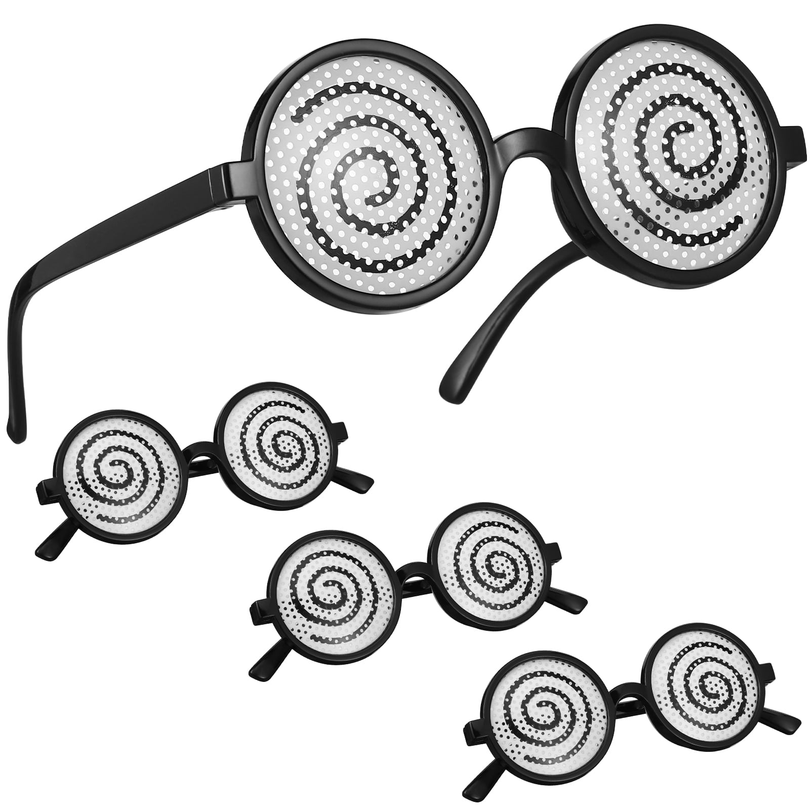 4 Pcs Round Frame Funny Dizzy Party Supplies Cosplay Eyeglasses Silly ...