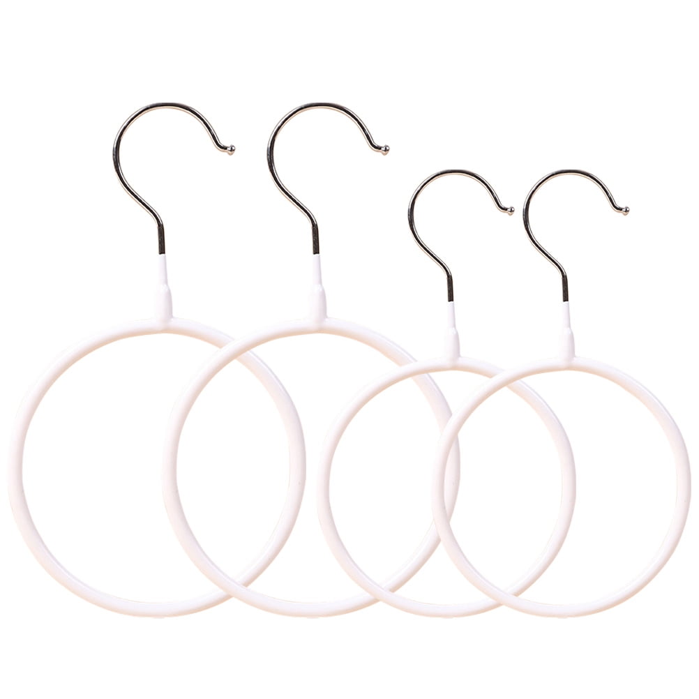 4 Pcs Round Hanger Coat Hangers Scarf Organizer Scarf Hanger Ribbon ...