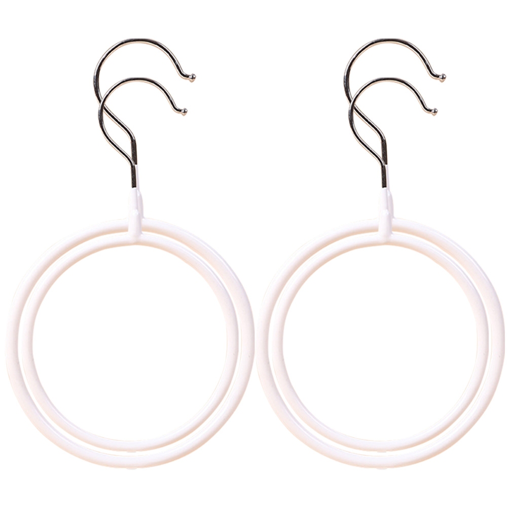4 Pcs Round Hanger Coat Hangers Tie Hangers Ribbon Holder Organizer ...