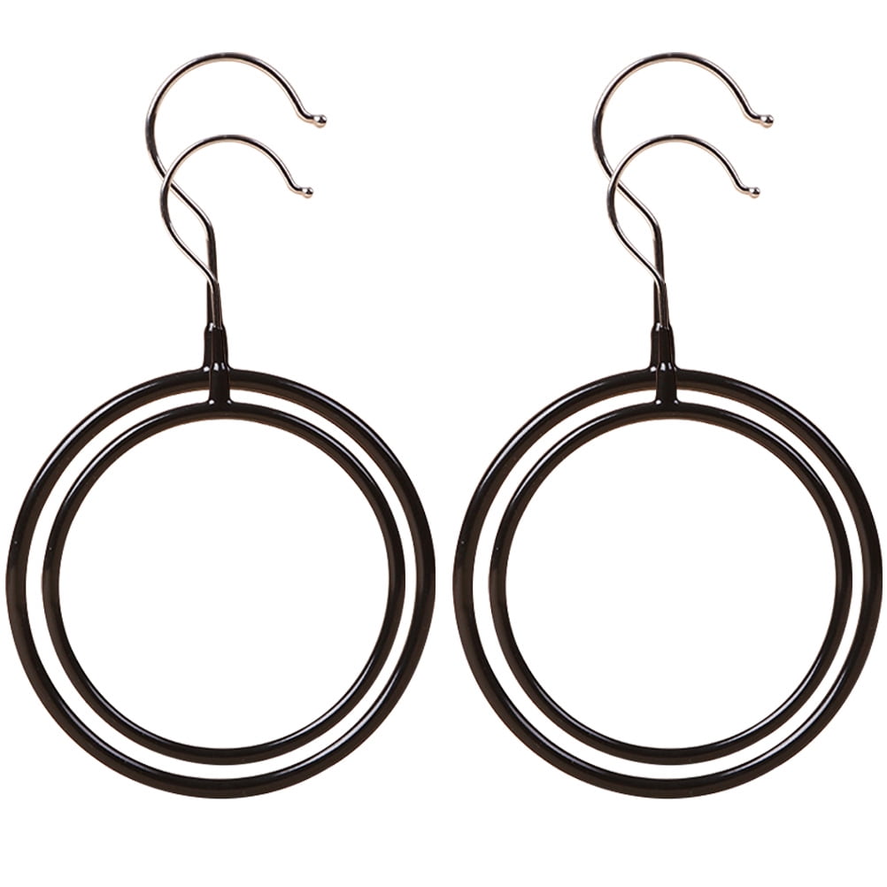 4 Pcs Round Hanger Ribbon Holder Organizer Rack Tie Clothes Coat ...