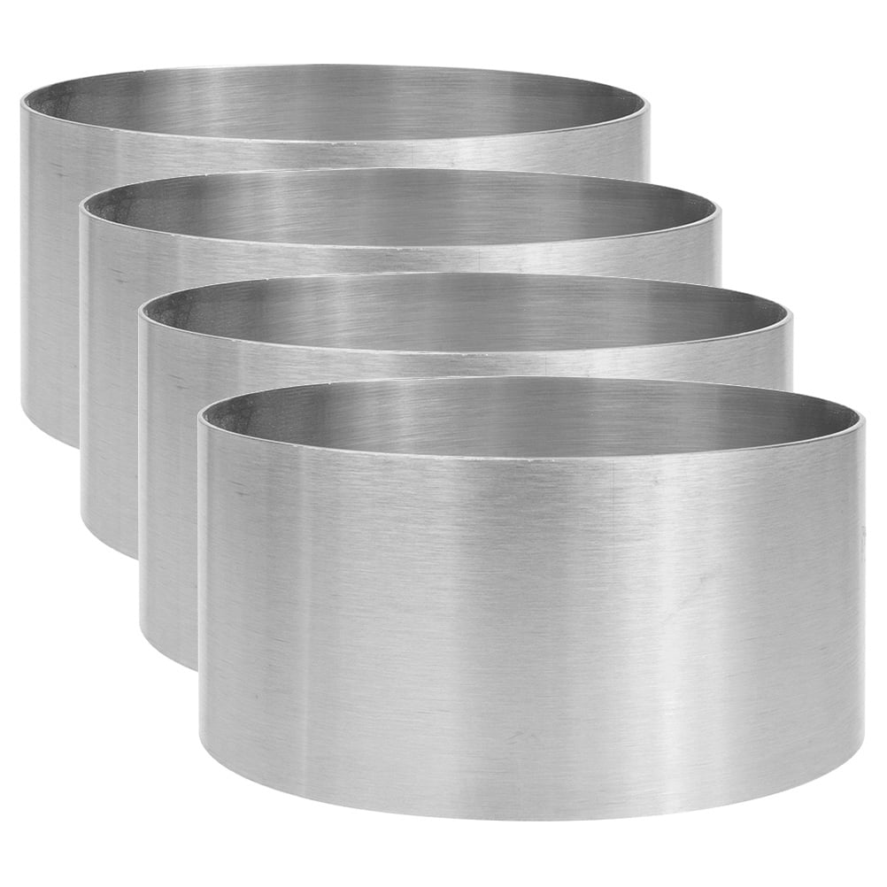Durable Stainless Steel Cake Ring for Baking Use Silver 4 Pieces Set ...