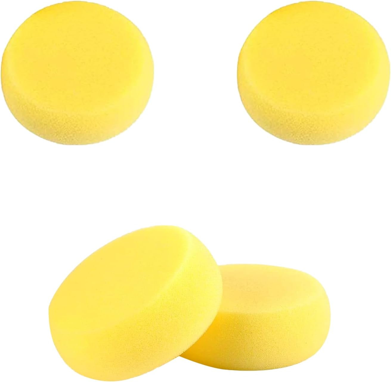 4 Pcs Round Painting Sponge 2.96inch Yellow Craft Sponges Clay Sponge ...