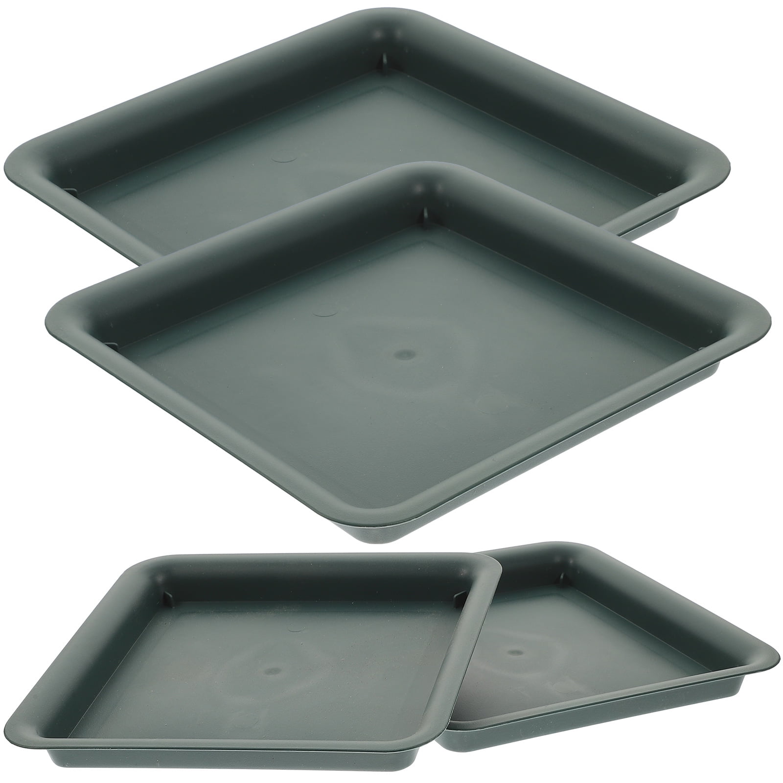 4 Pcs Round Plant Dish Veggie Tray Resin Flowerpot Tray Flower Pot ...