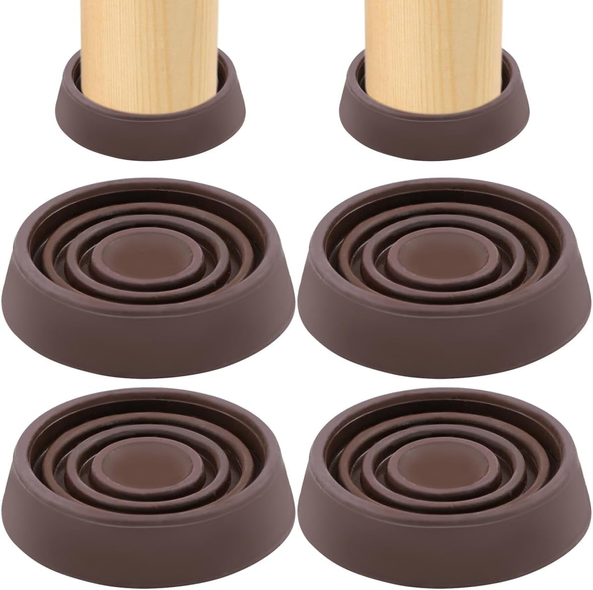 4 Pcs Round Rubber Caster Cups, 1.5" Furniture Wheel Caster Cups Rubber ...