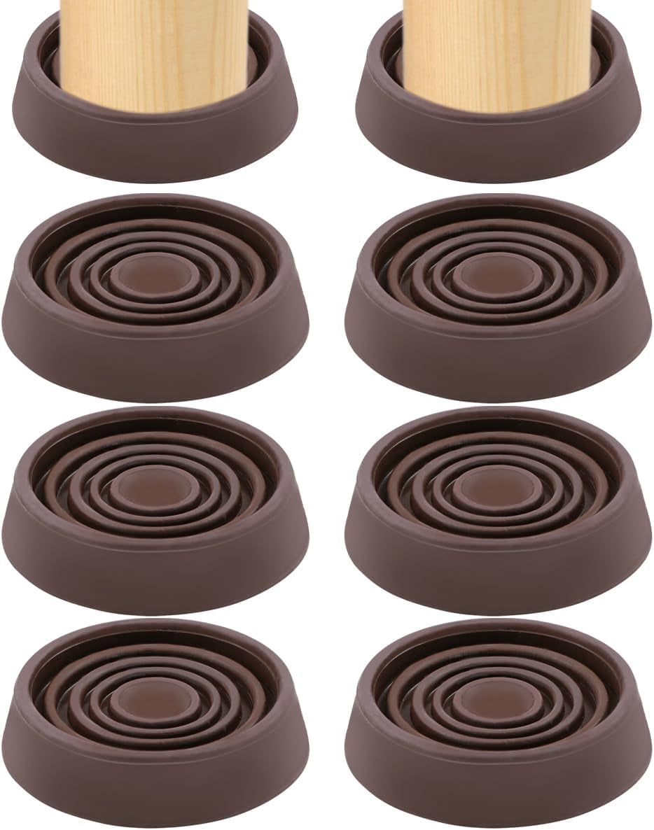 4 Pcs Round Rubber Caster Cups, 1.5" Furniture Wheel Caster Cups Rubber ...