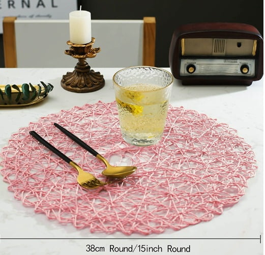 4 Pcs Round Table Mats - Insulated Coasters & Pot Mats for Dining Table ...