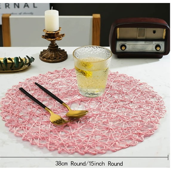 4 Pcs Round Table Mats - Insulated Coasters & Pot Mats for Dining Table ...