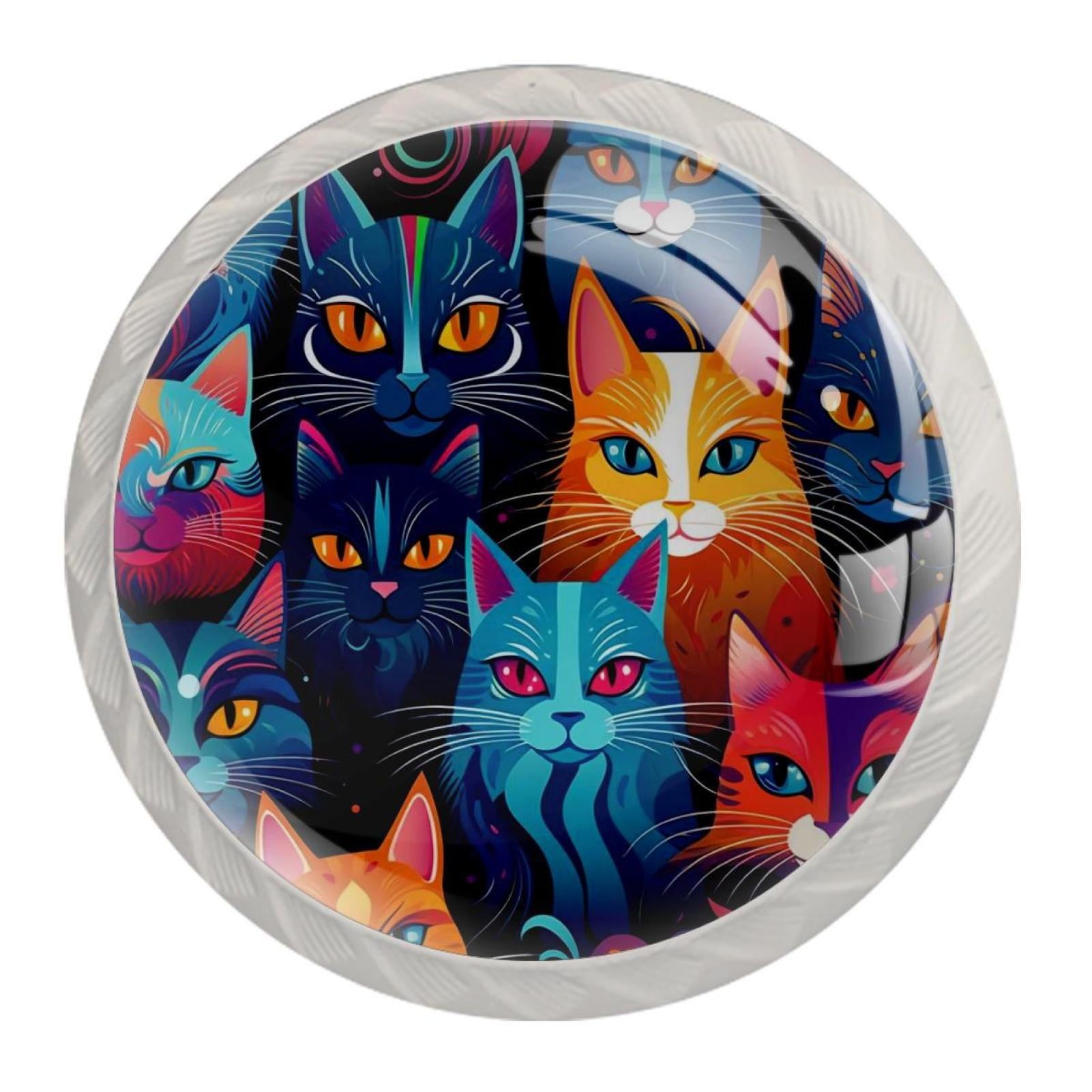 4 Pcs Round White Knobs for Kitchen Cabinet Cupboard Dresser Bookcase ...