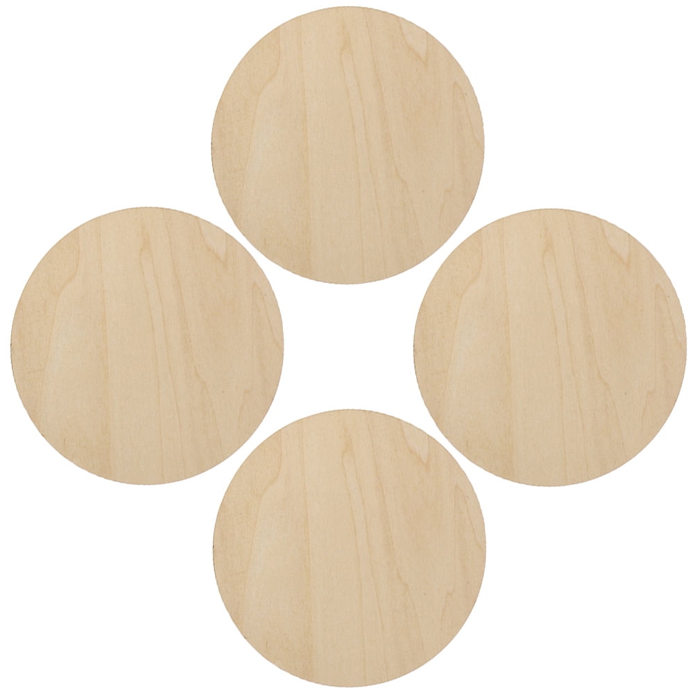 4 Pcs Round Wooden Discs Boards for Crafts Circles Log Slices - Walmart.com