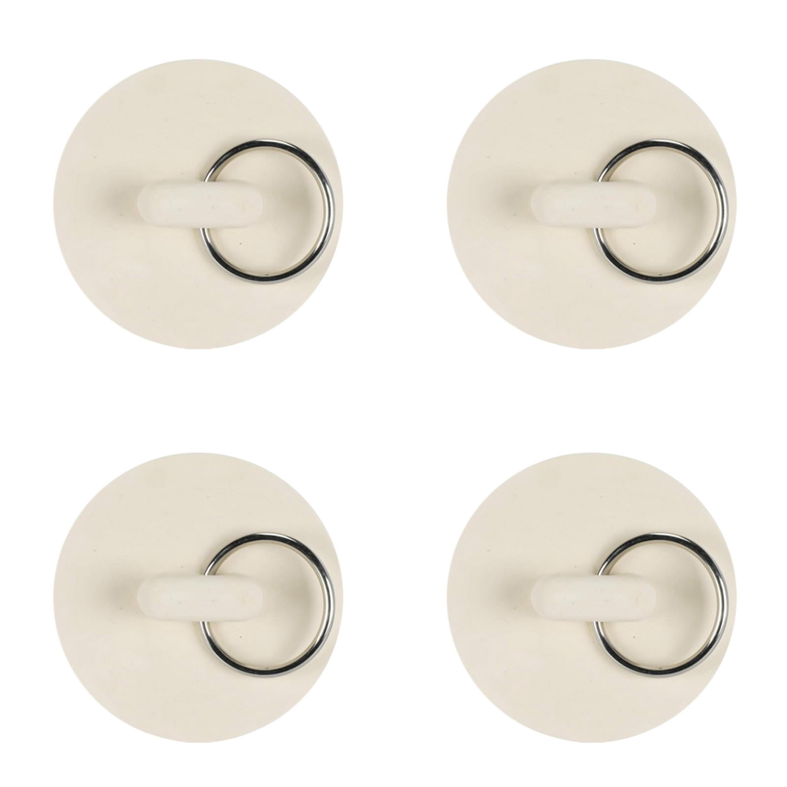 4 Pcs Rubber Drain Stopper, White Bathtub Plug, Universal Sink Stopper ...