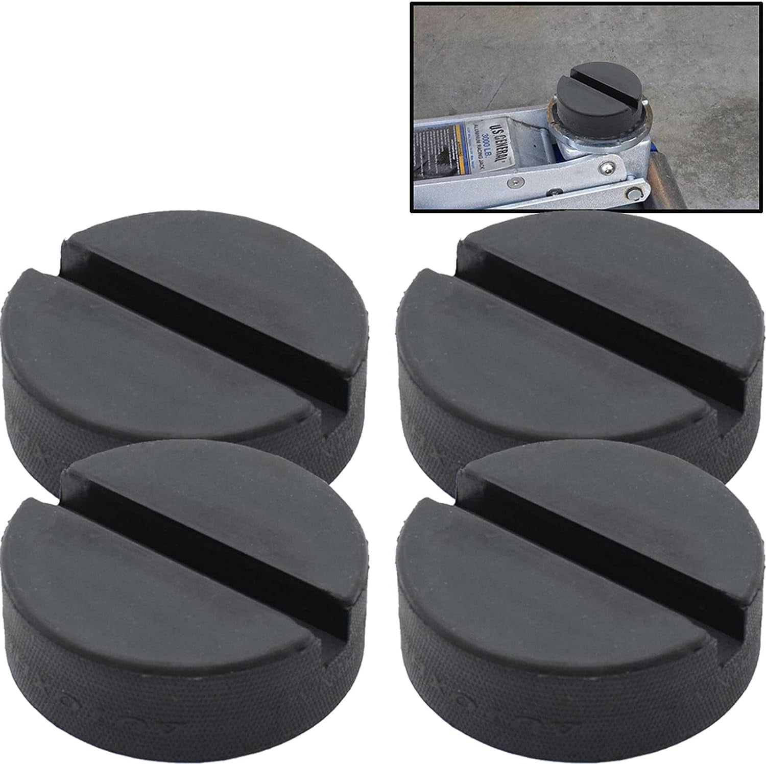 4 Pcs Rubber Jack Pad 10MM Slotted Support Pinch Weld Floor Frame Rail ...
