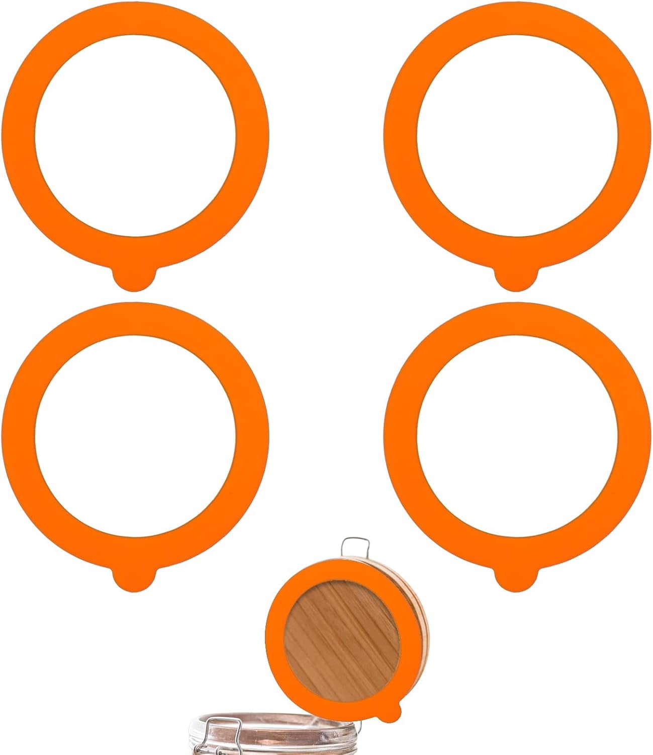 4 Pcs Rubber Seals for Glass Jars, 4.5" Silicone Gasket, Sealing Rings ...