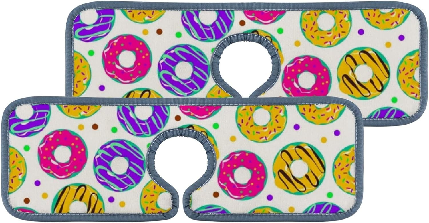 4 Pcs SKYSONIC Faucet Absorbent Mat Glazed Doughnut Washable Counter ...