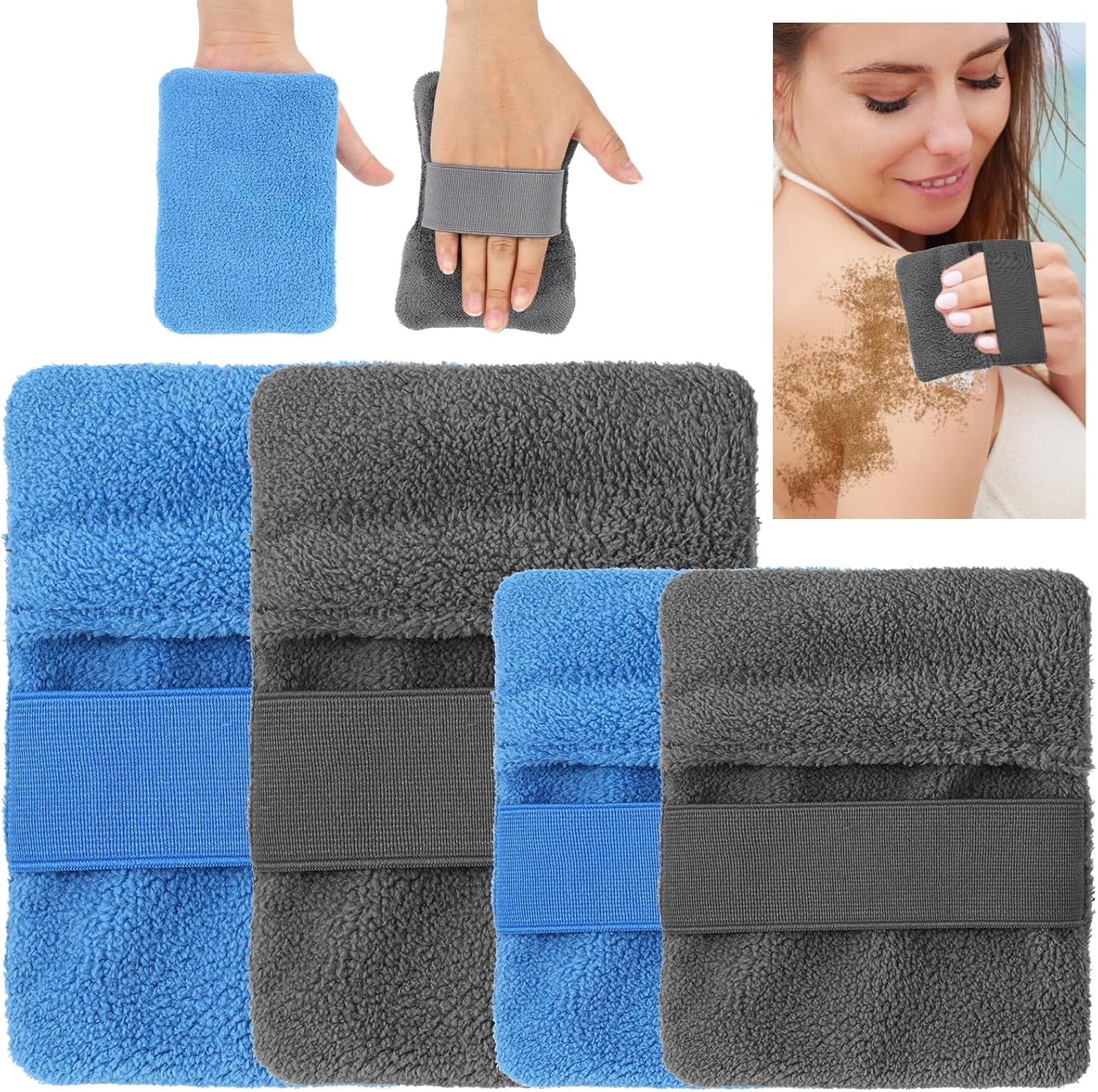 4 Pcs Sand Removers for Beach, Soft Mitts for Sand Wipe-Off – Sand ...