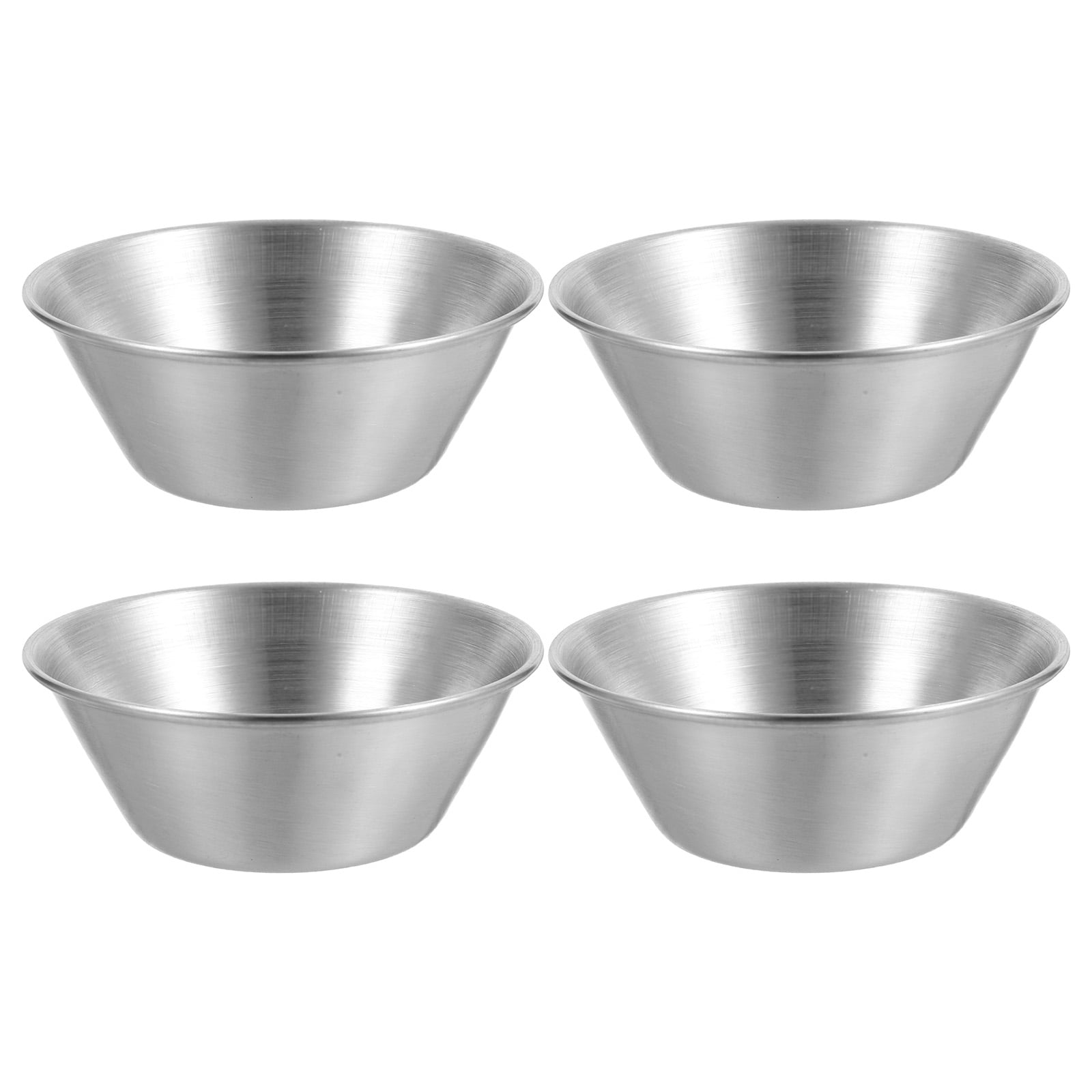 4 Pcs Sauce Cup Snack Bowls Condiment Containers Soy Stainless Steel ...