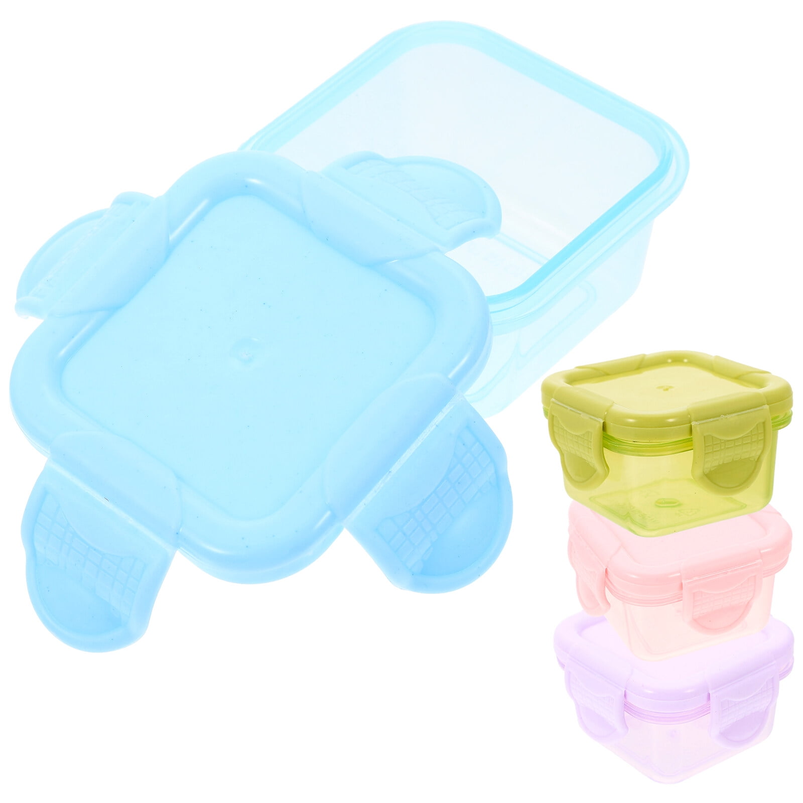 4 Pcs Sauce Sealed Box Small Plastic Containers Mini Jams Refrigerator ...