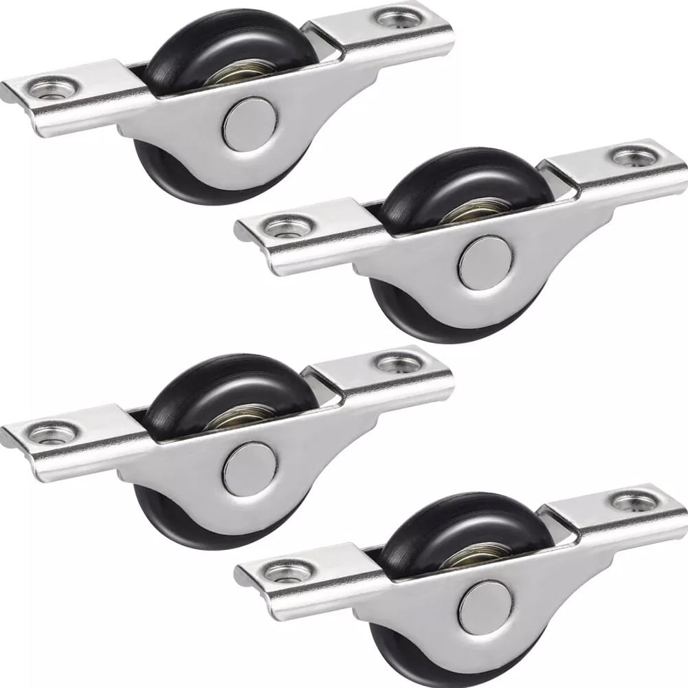 4 Pcs Scroll Wheel Wheels for Cabinet Doors Track Sliding Pulley Roller ...