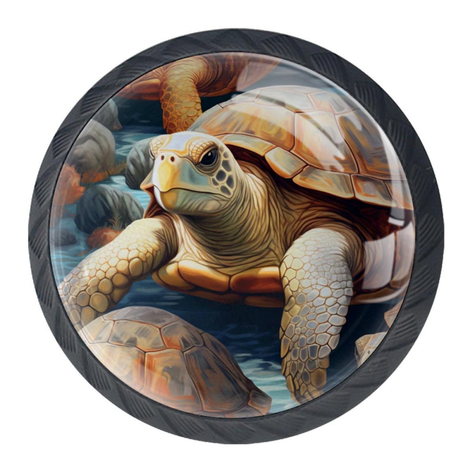 4 Pcs Sea Turtle Knobs for Kitchen Cabinet Cupboard Dresser Bookcase ...