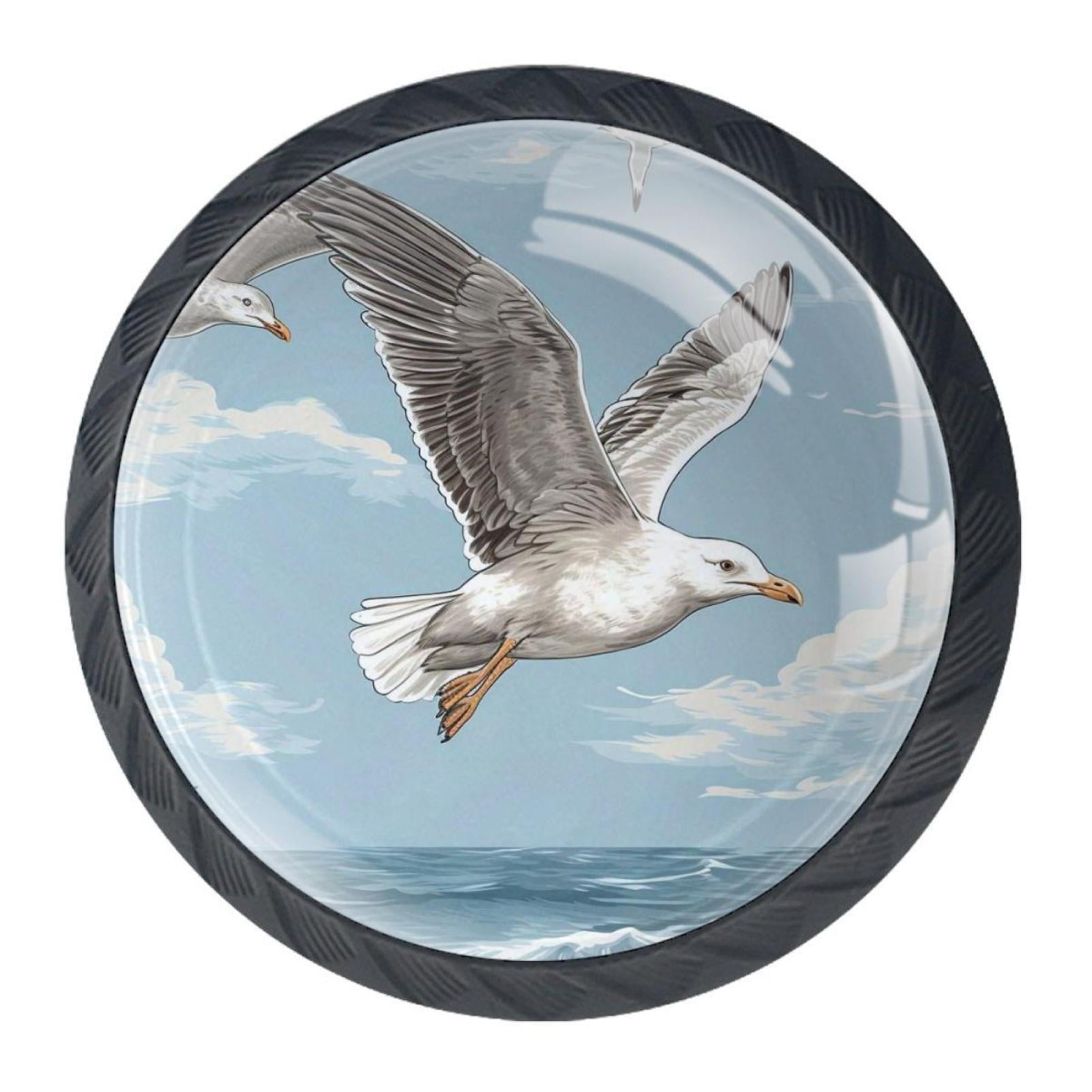 4 Pcs Seagull Knobs for Kitchen Cabinet Cupboard Dresser Bookcase ...