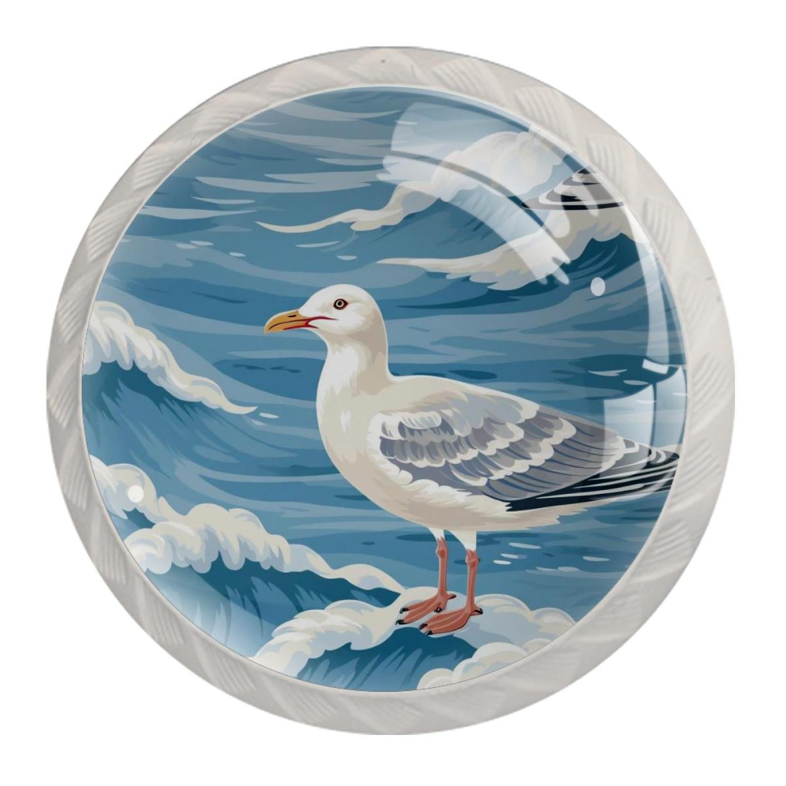 4 Pcs Seagull Knobs for Kitchen Cabinet Cupboard Dresser Bookcase ...