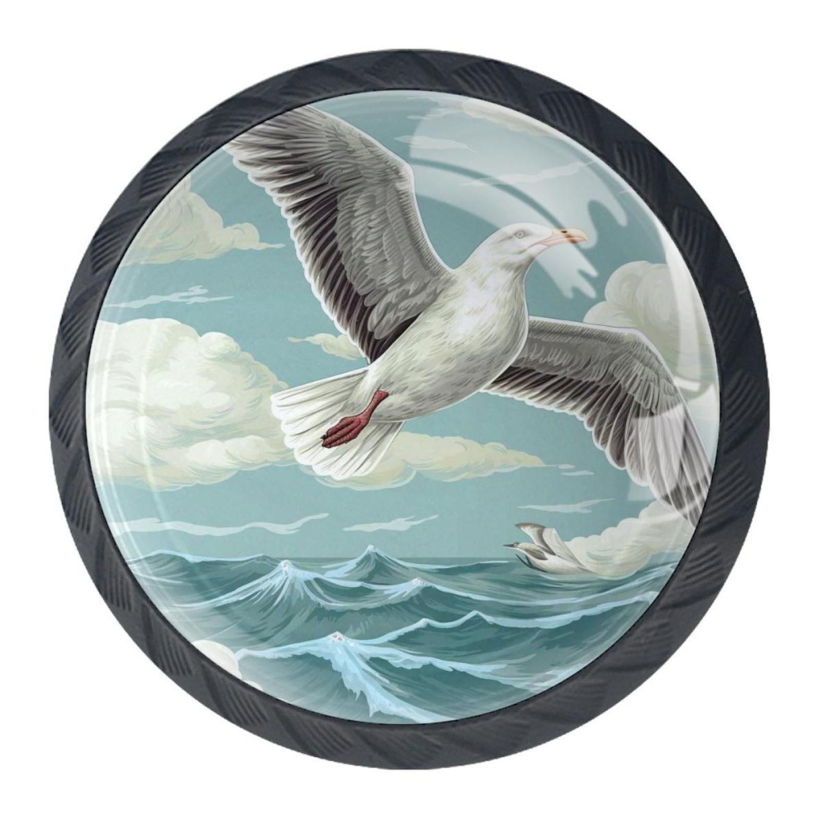 4 Pcs Seagull Knobs for Kitchen Cabinet Cupboard Dresser Bookcase ...