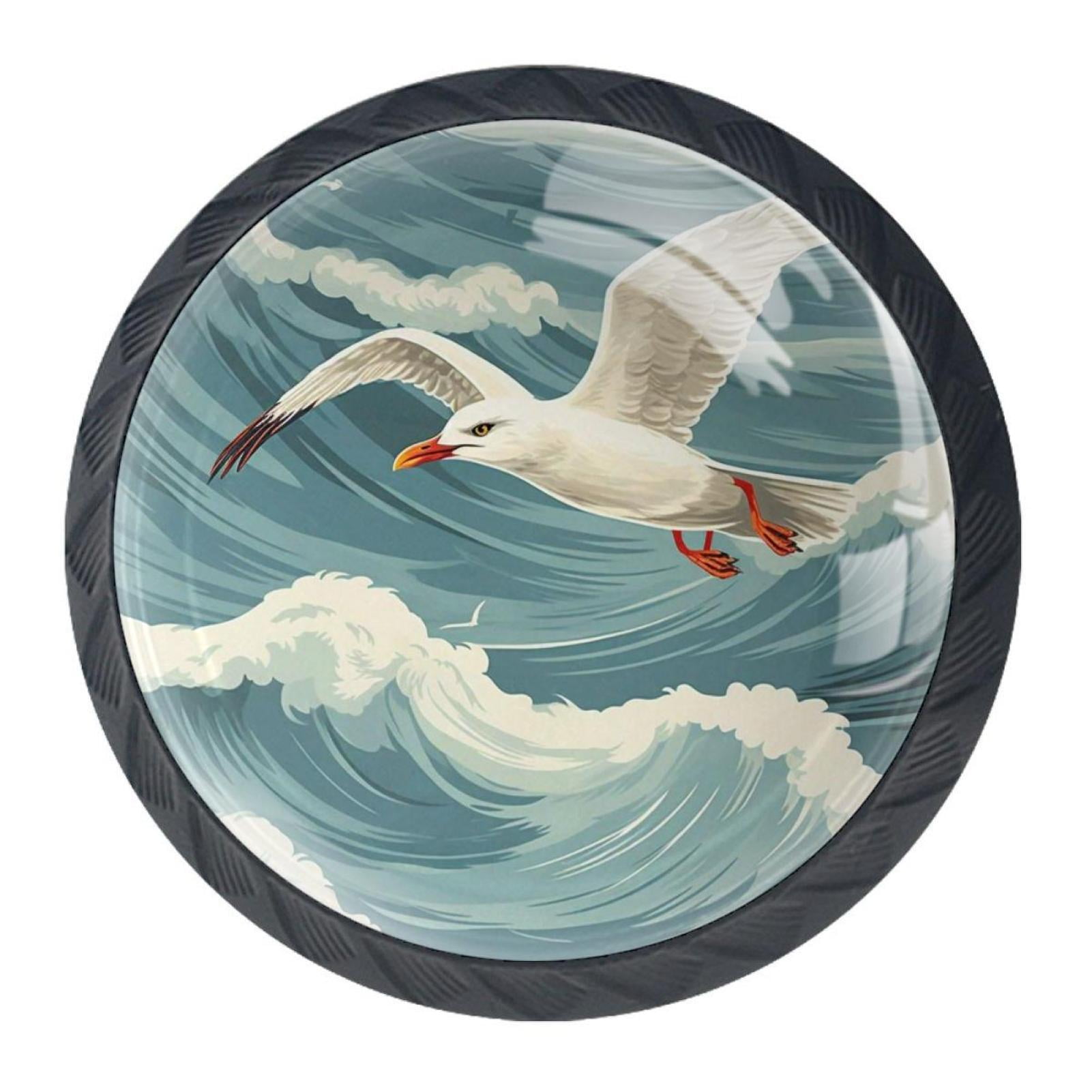 4 Pcs Seagull Knobs for Kitchen Cabinet Cupboard Dresser Bookcase ...