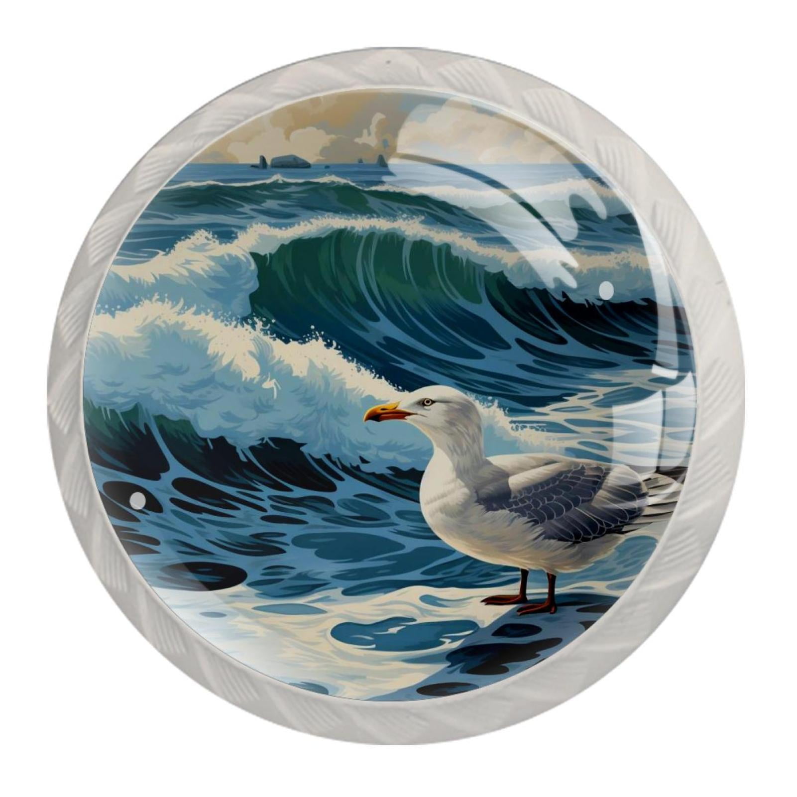 4 Pcs Seagull Knobs for Kitchen Cabinet Cupboard Dresser Bookcase ...