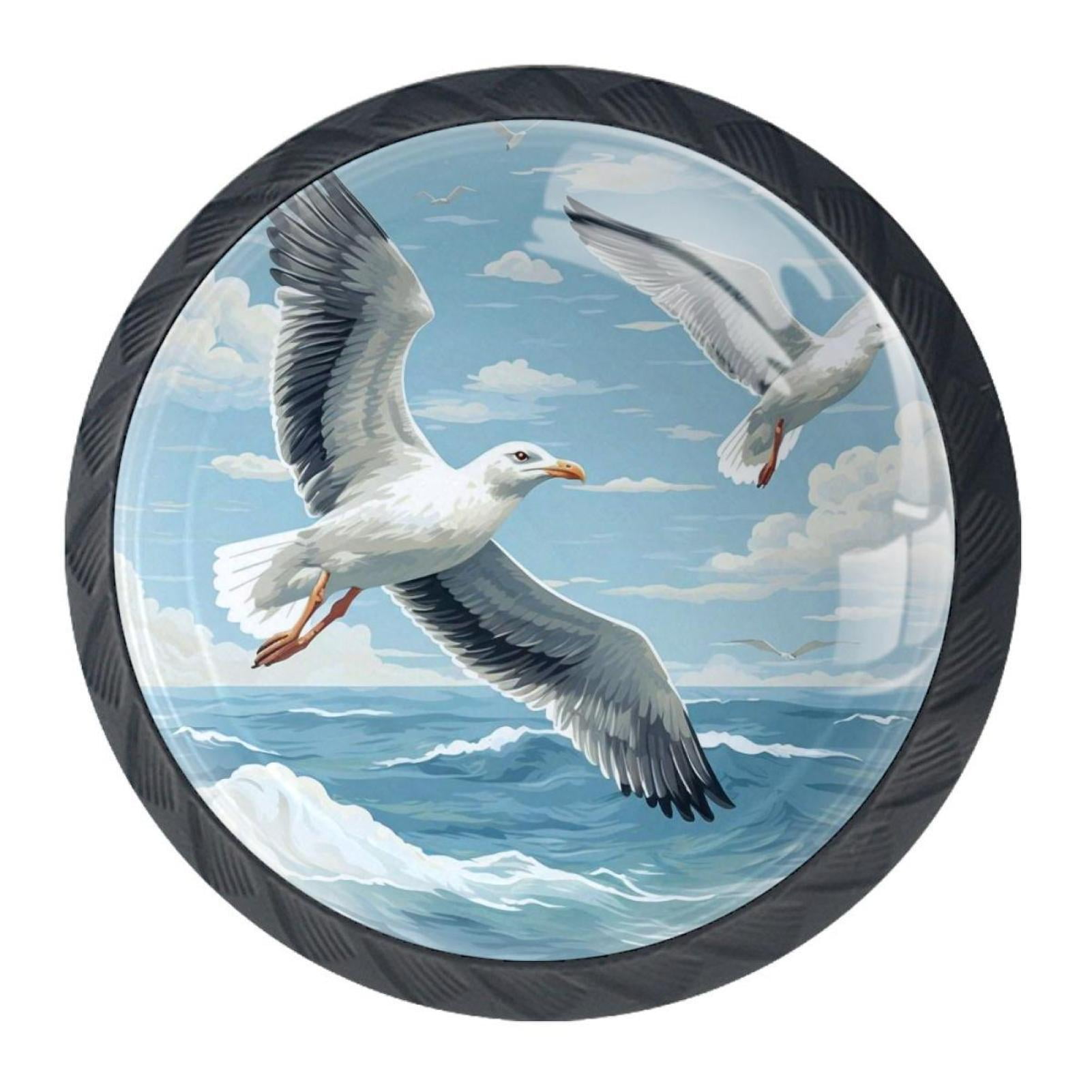 4 Pcs Seagull Knobs for Kitchen Cabinet Cupboard Dresser Bookcase ...