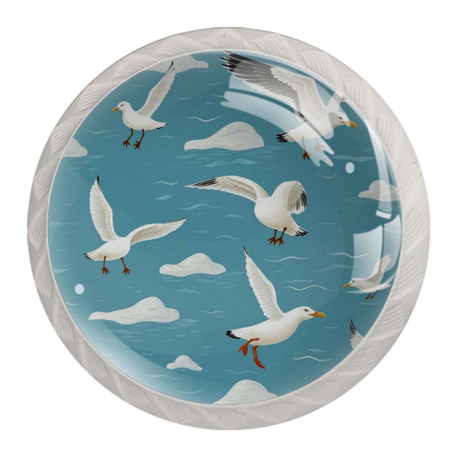 4 Pcs Seagull Knobs for Kitchen Cabinet Cupboard Dresser Bookcase ...