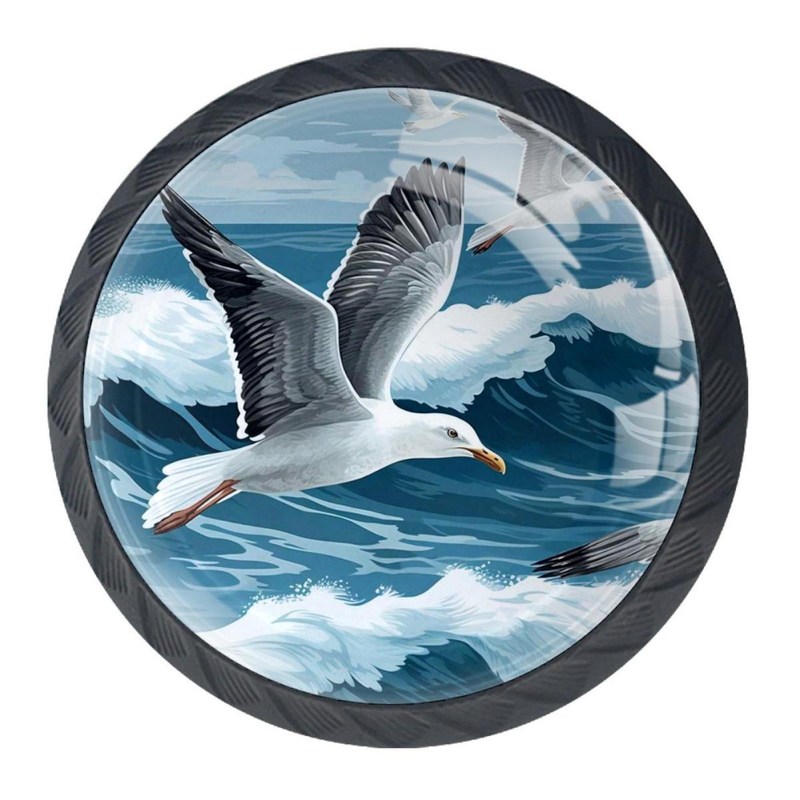 4 Pcs Seagull Knobs for Kitchen Cabinet Cupboard Dresser Bookcase ...