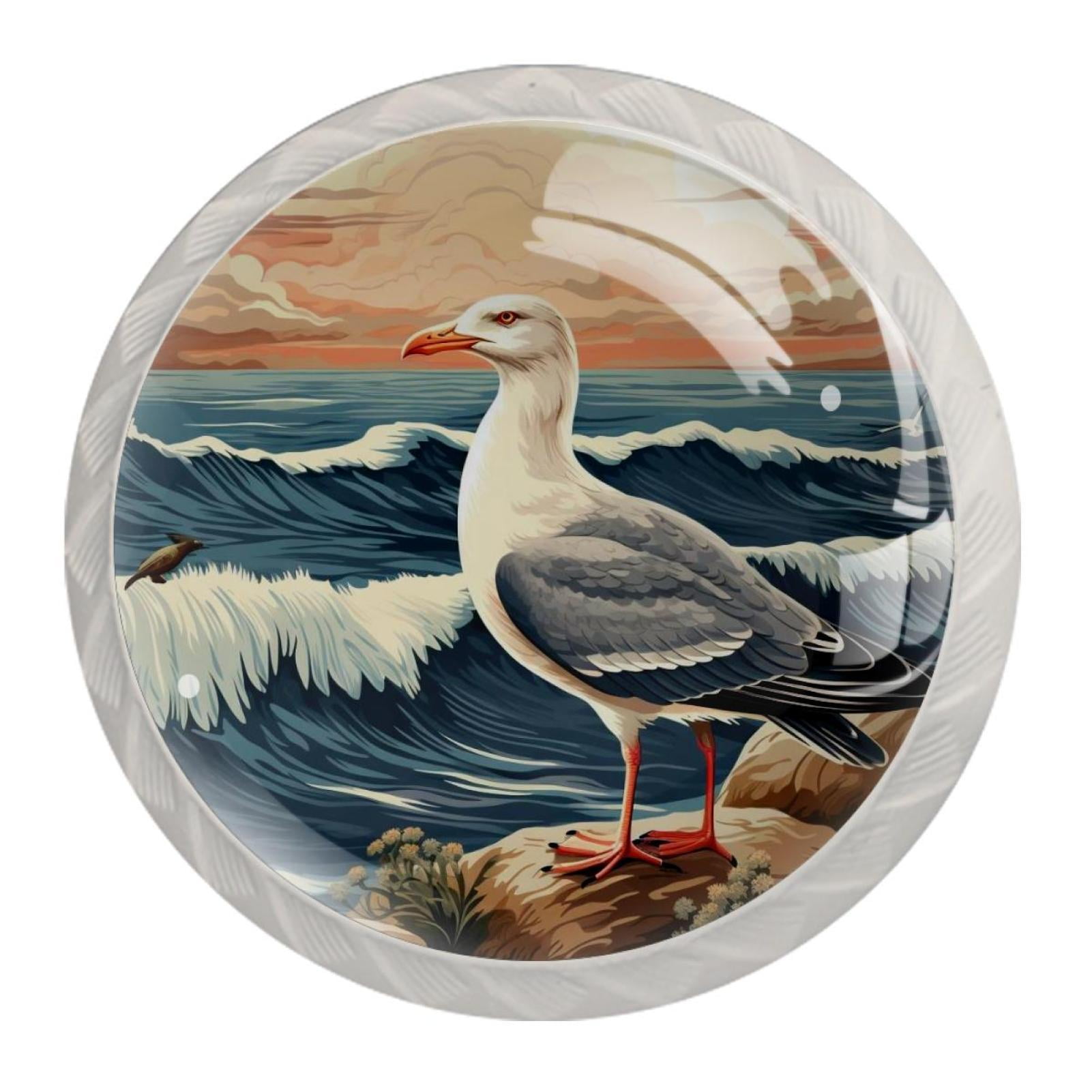 4 Pcs Seagull Knobs for Kitchen Cabinet Cupboard Dresser Bookcase ...