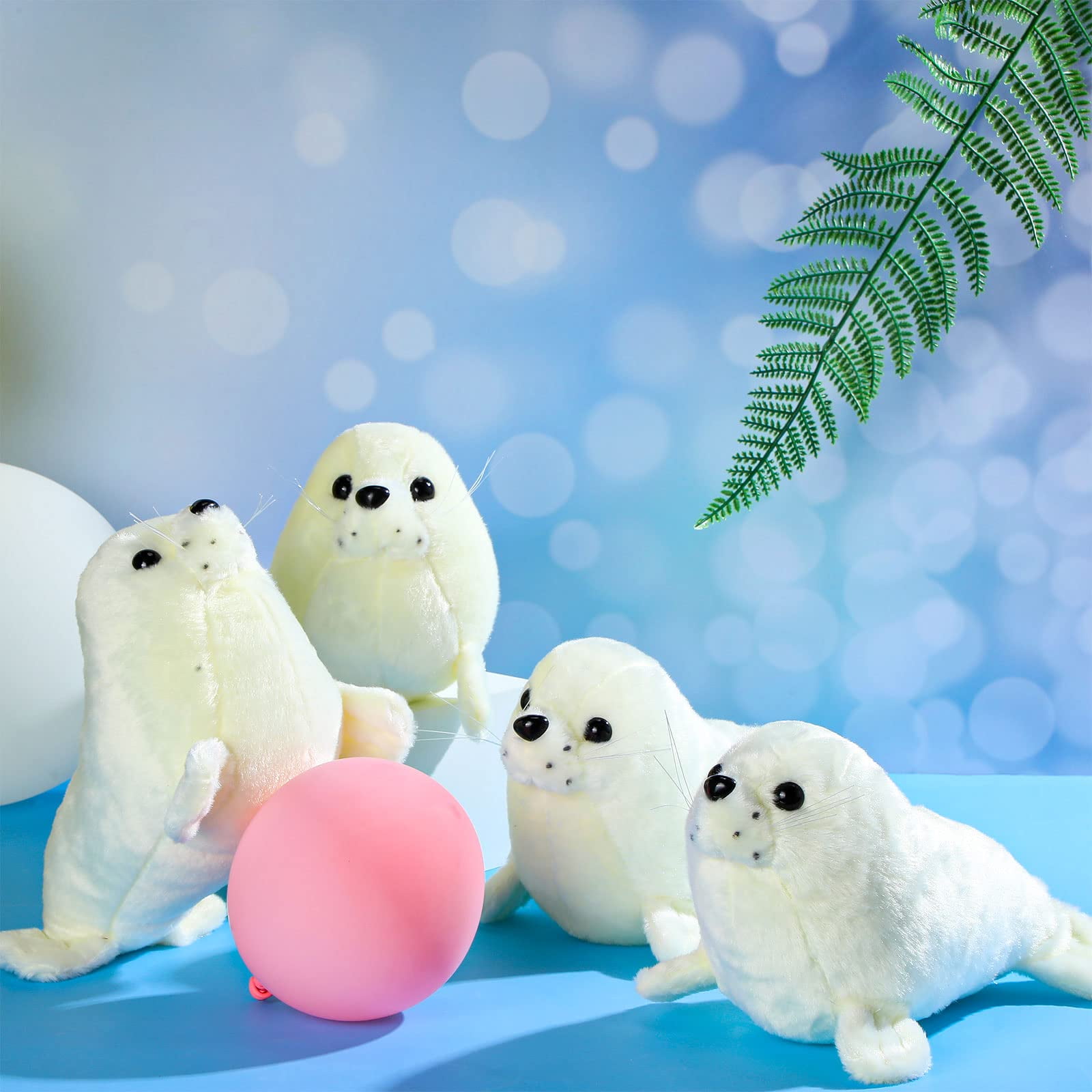4 Pcs Seal Plush Toy Seal Stuffed Animal White Chubby Seal Animal Doll ...