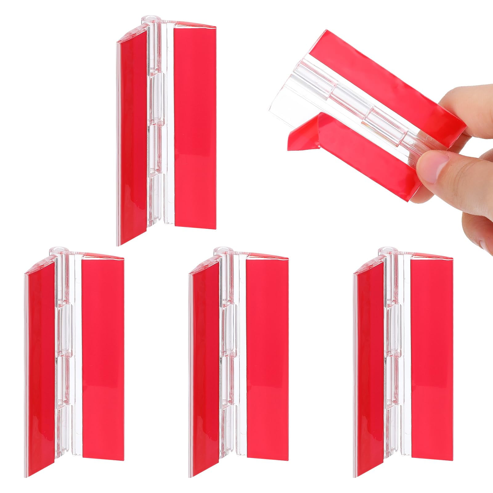 4 Pcs Self-Adhesive Clear Acrylic Hinge Plastic Transparent Folding ...