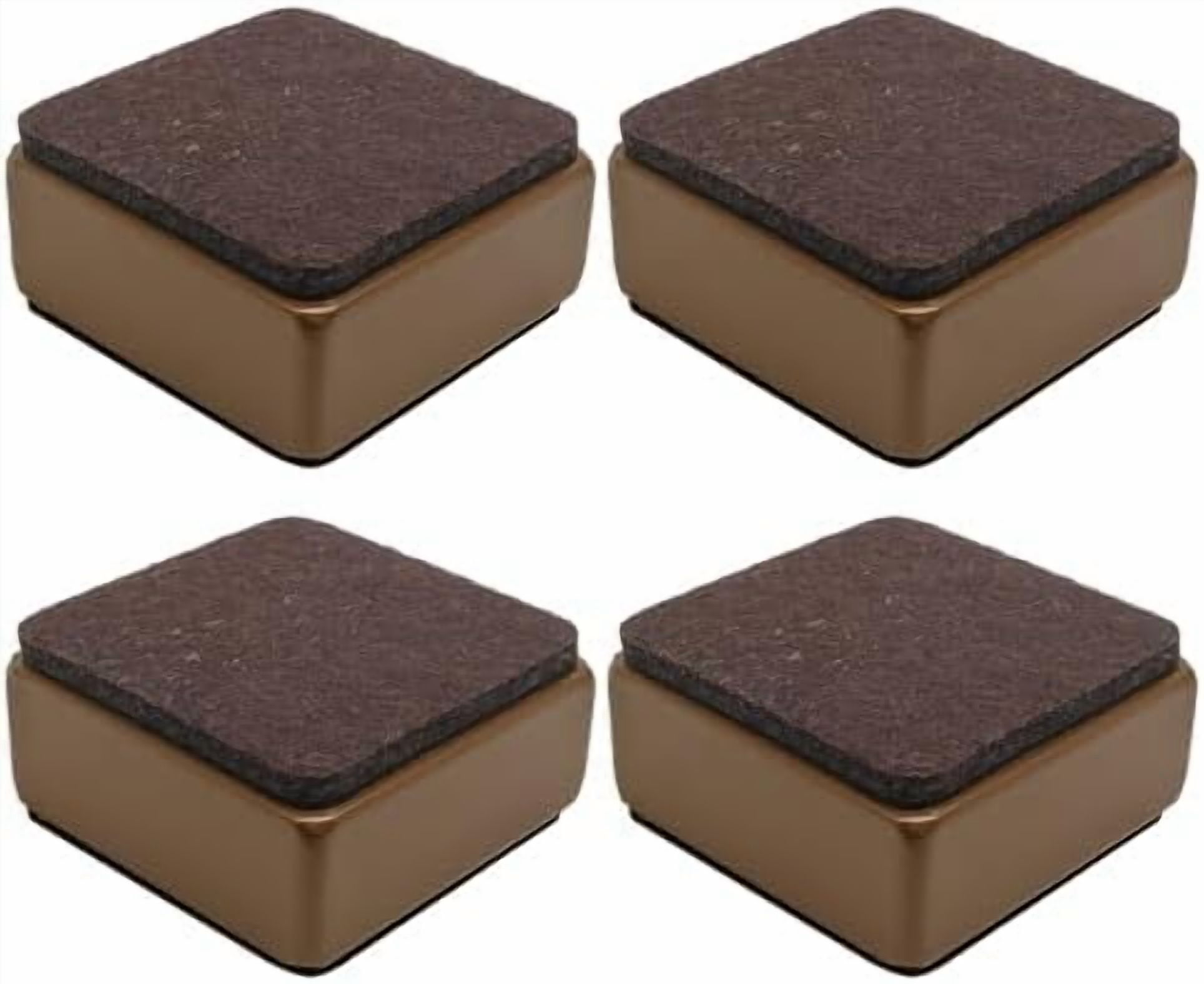 4 Pcs Self-Adhesive Furniture Bed Risers, Square Heavy Duty Carbon ...