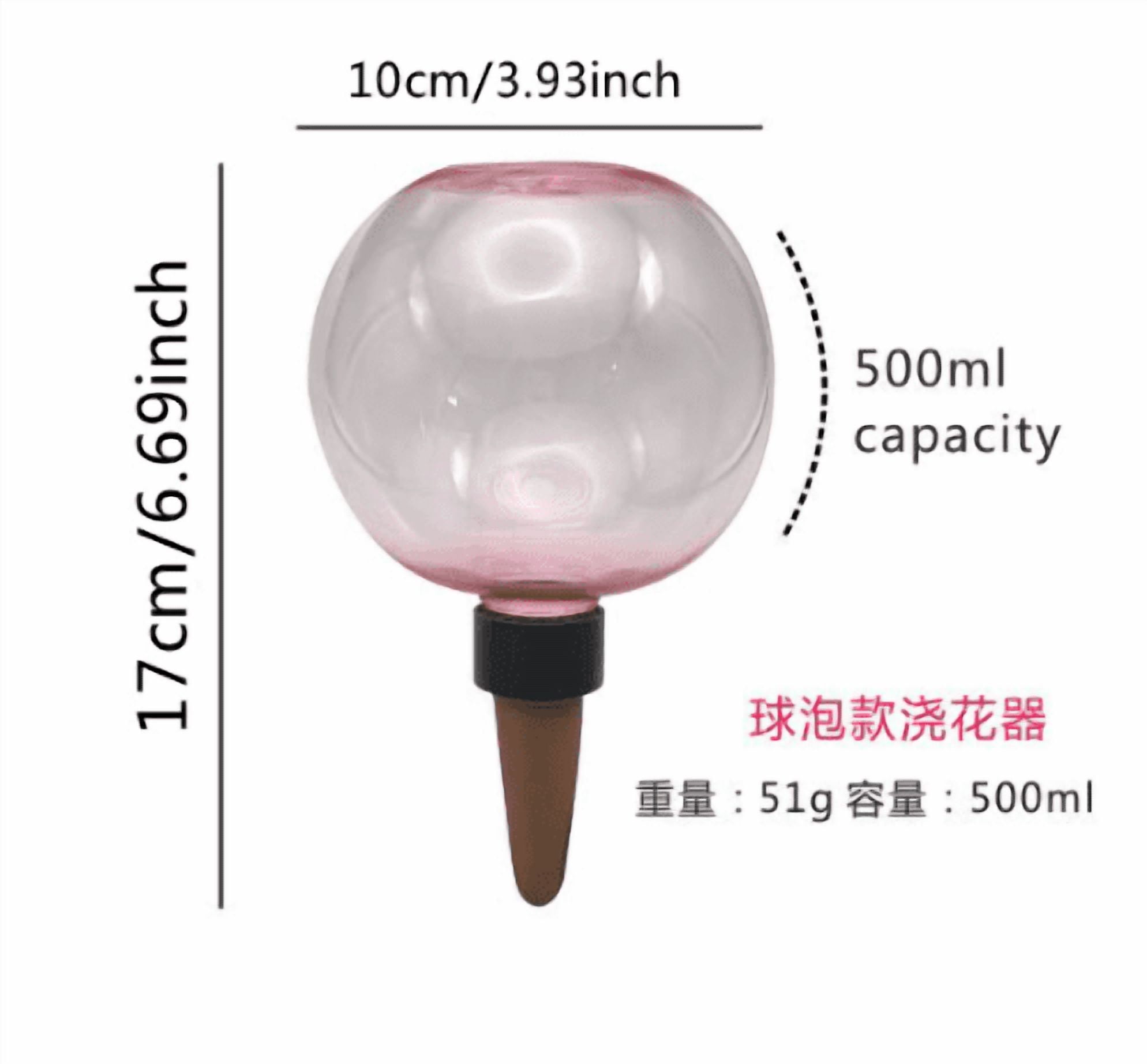 4 Pcs Self Watering Globes for Indoor Plants, 16.9 fl oz Pink Ceramic ...