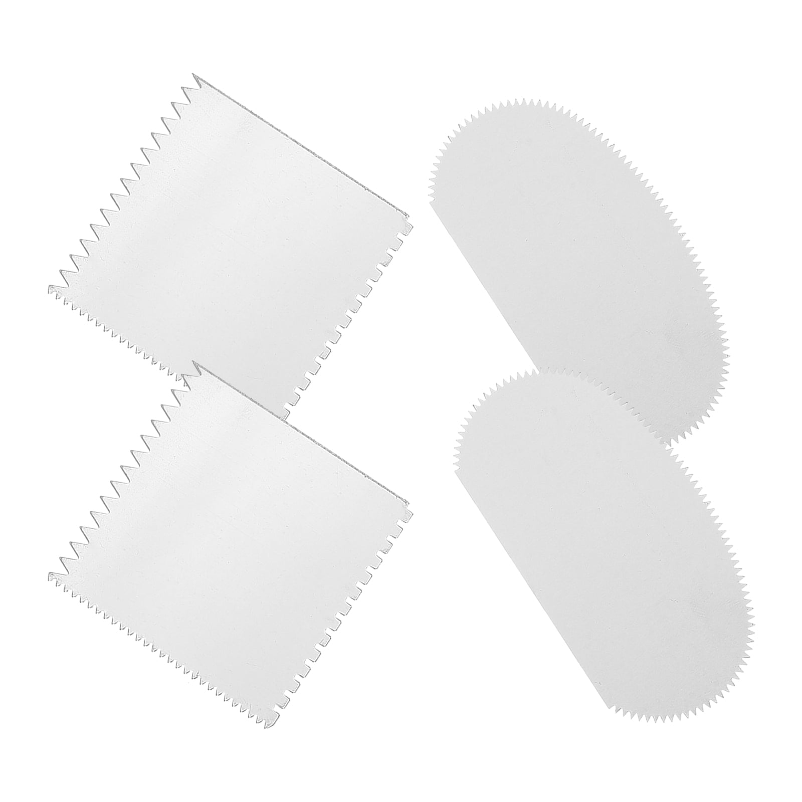 4 Pcs Serrated Scraper Stainless Pottery Rib Spatula Silver - Walmart.com