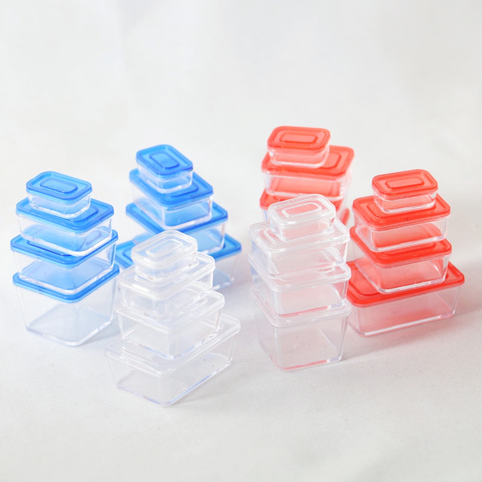 4 Pcs/Set Miniature Storage Box Transparent with Lid Small And Three ...