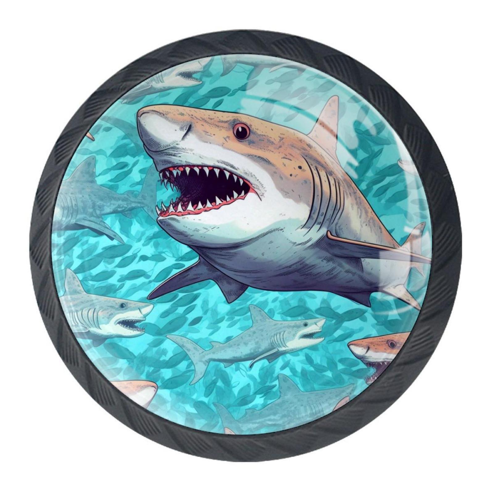 4 Pcs Shark Knobs for Kitchen Cabinet Cupboard Dresser Bookcase Drawer ...
