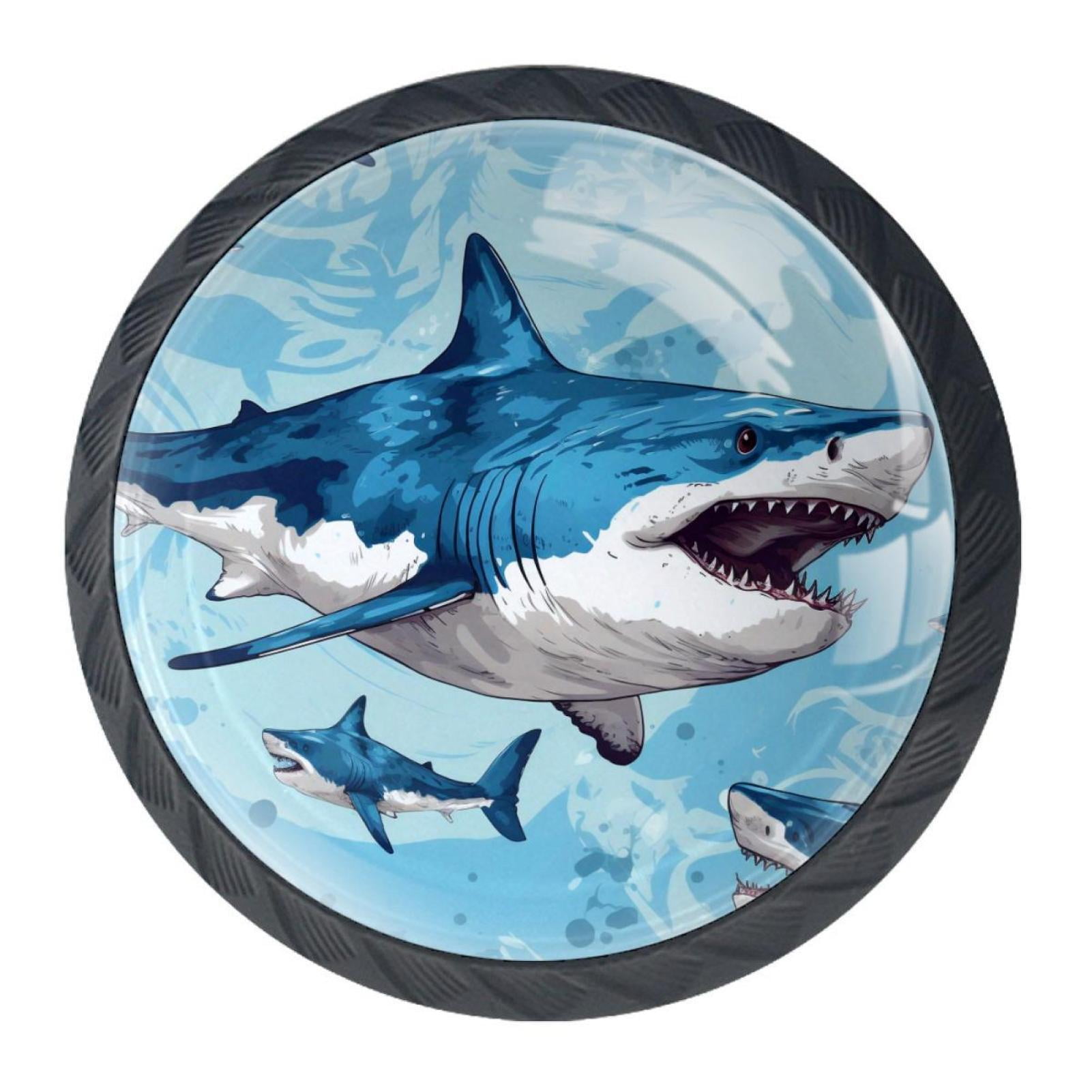 4 Pcs Shark Knobs for Kitchen Cabinet Cupboard Dresser Bookcase Drawer ...