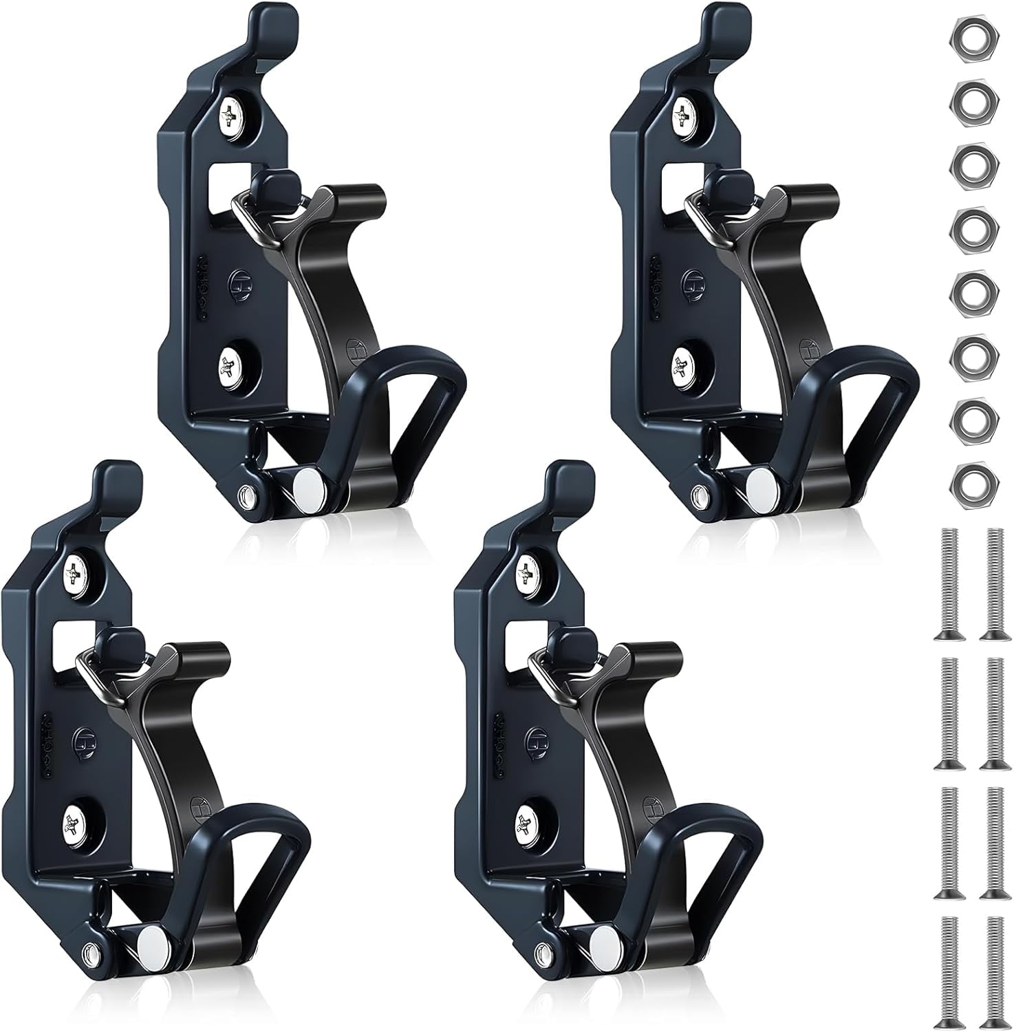 4 Pcs Shovel Mount for Roof Rack, Metal Rubber Clamp Wall Mounting Kit ...