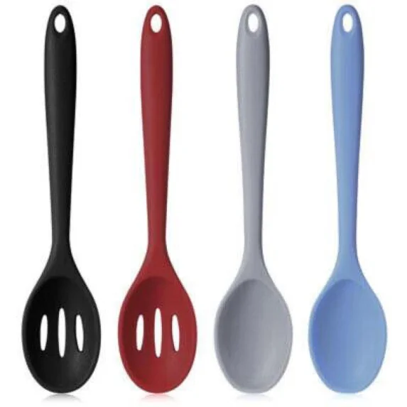 4 Pcs Silicone Cooking Spoons Set Silicone Serving Spoon Nonstick For ...